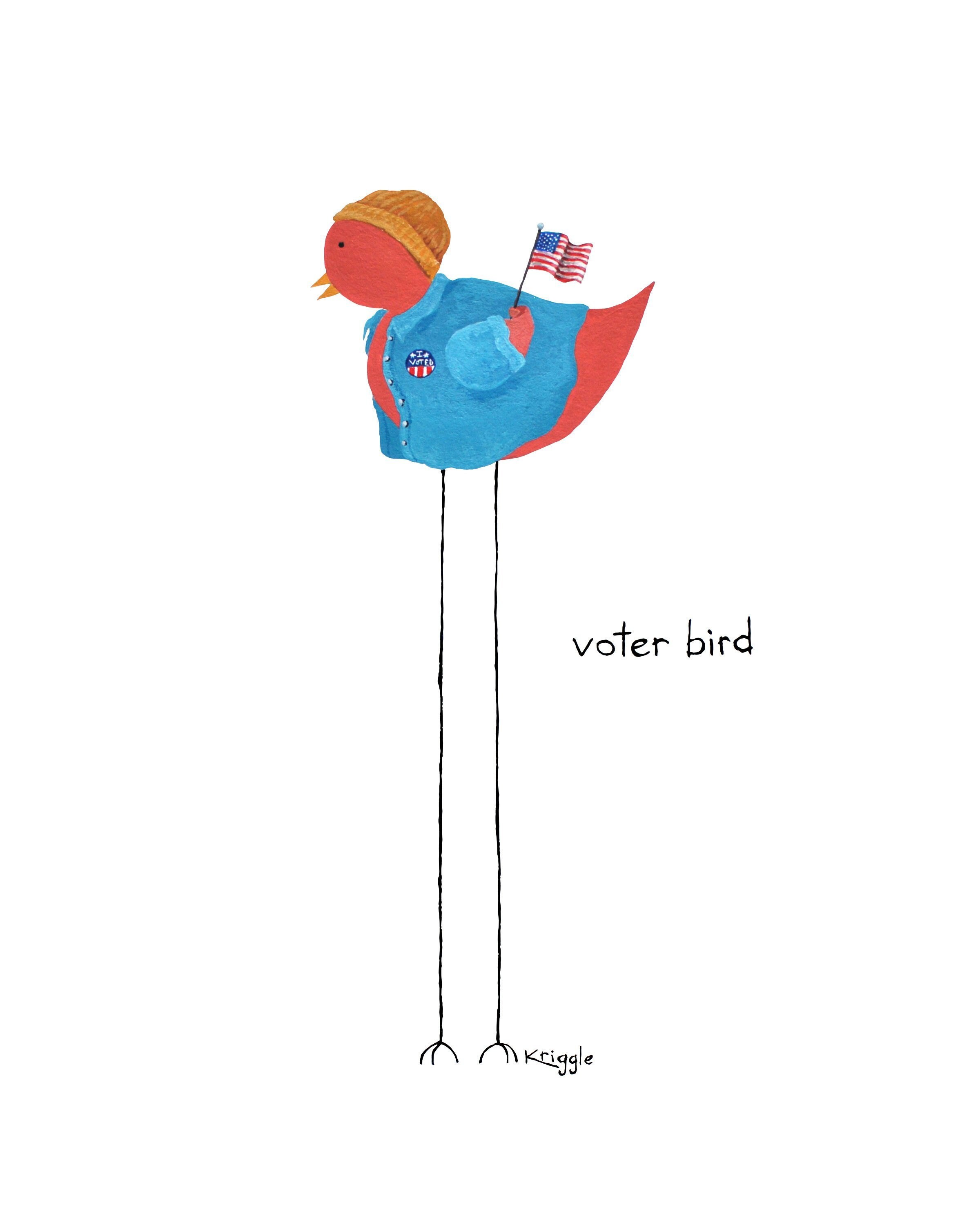 Voter Bird Wall Art: Gift for an Election Worker, Campaign Workers ...