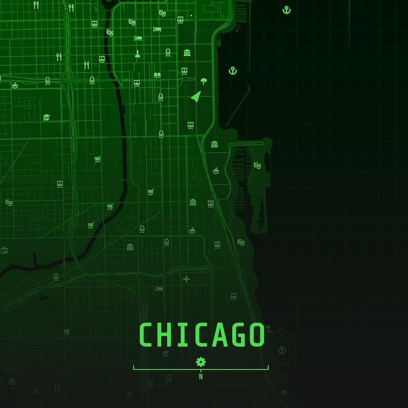 CHICAGO MAP - FALLOUT 4 | Gaming Poster | Fallout | Gaming Art | Wall ...