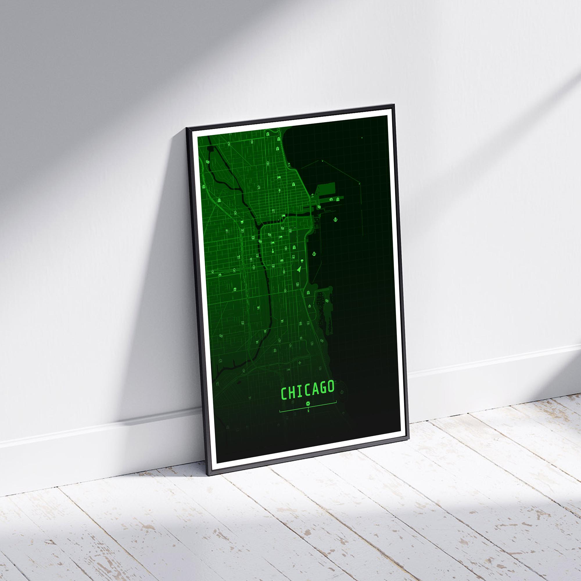 CHICAGO MAP - FALLOUT 4 | Gaming Poster | Fallout | Gaming Art | Wall ...