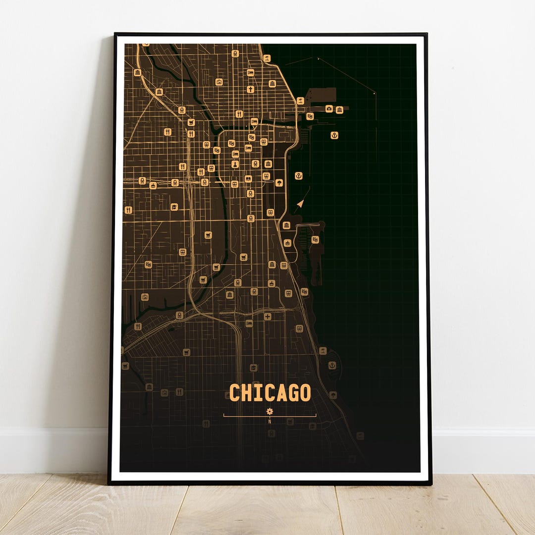 CHICAGO MAP - FALLOUT New Vegas | Gaming Poster | Fallout | Gaming Art ...