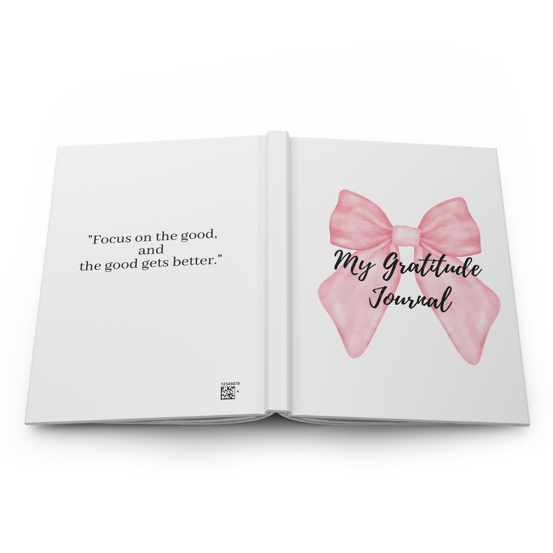 Gratitude Journal With Pink Bow Design, Motivational Journal for ...