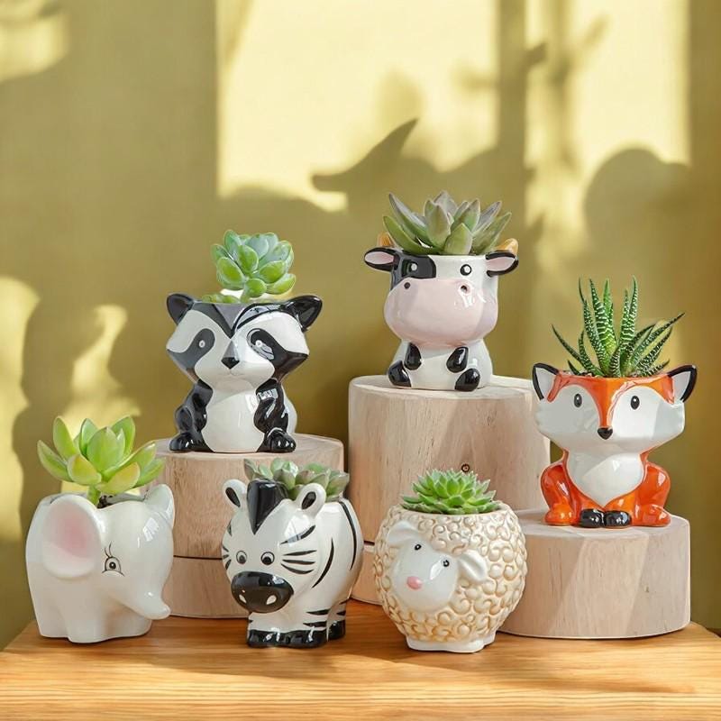Animal Plant Pot - Etsy