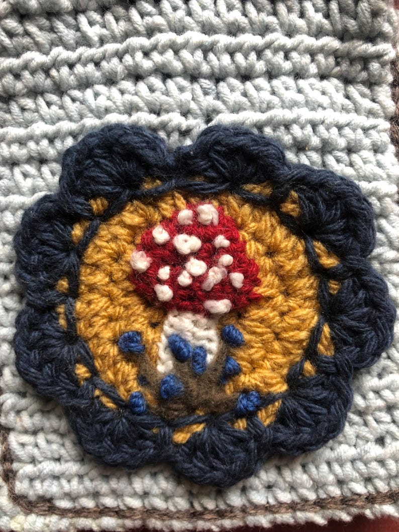 Crochet Mushroom Drawstring Bag - Etsy