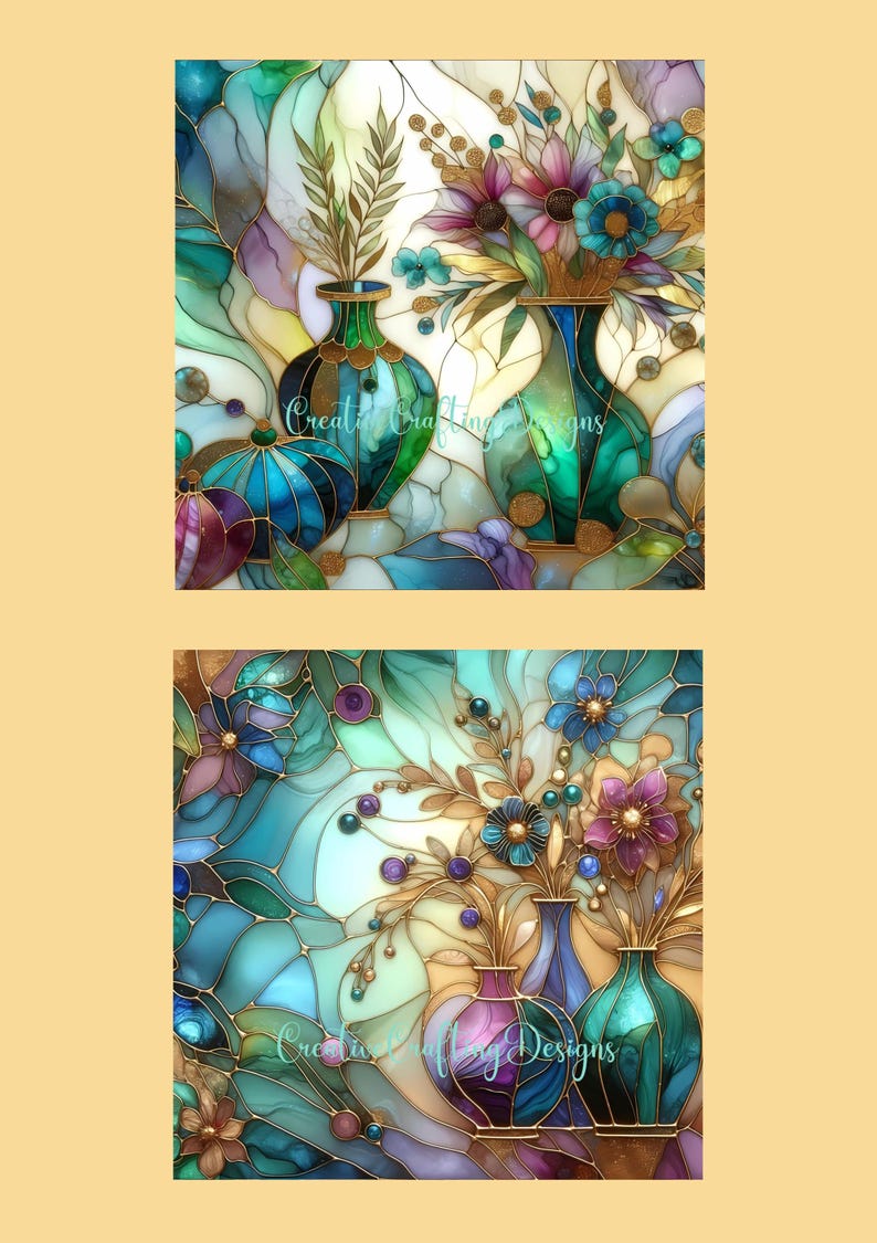 16 Whimsical Floral Stained Glass Images for All Your Crafting Projects ...