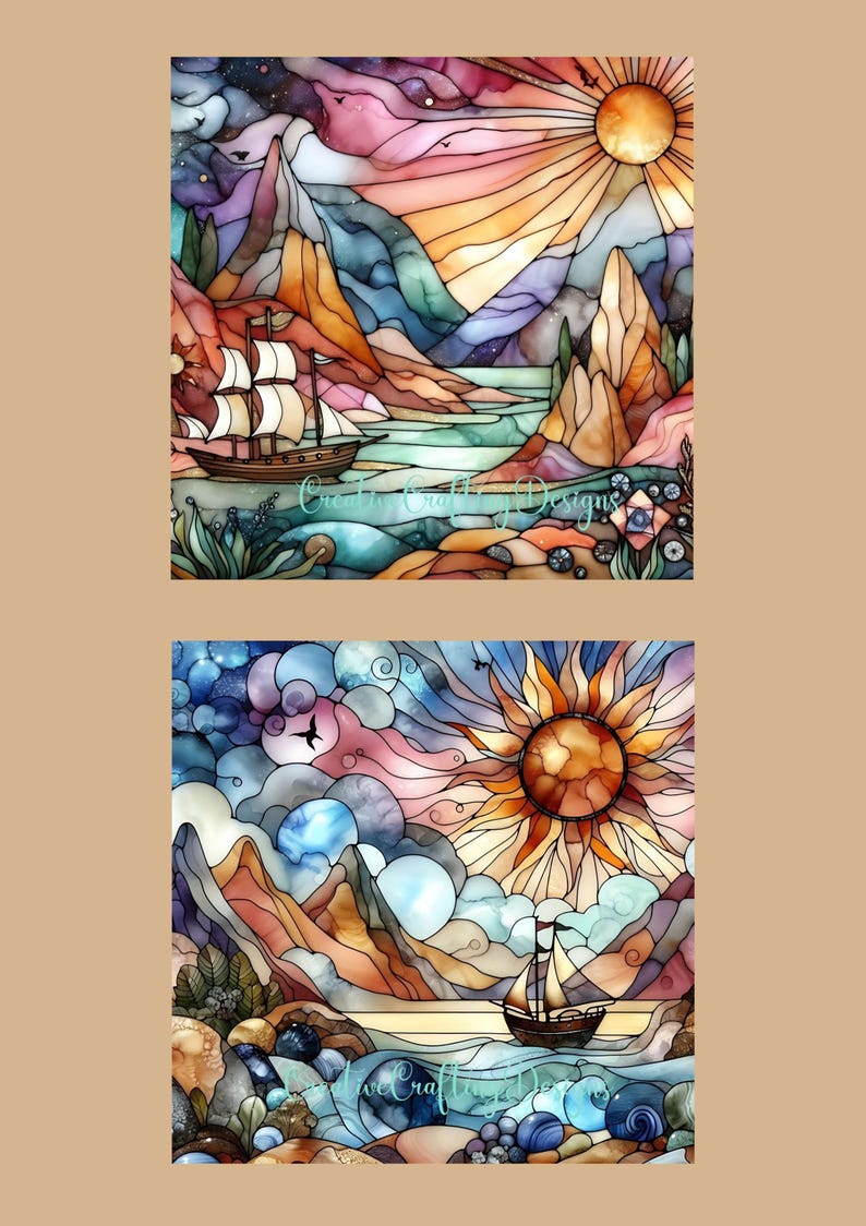 16 Whimsical Nature Stained Glass Images for All Your Crafting Projects ...