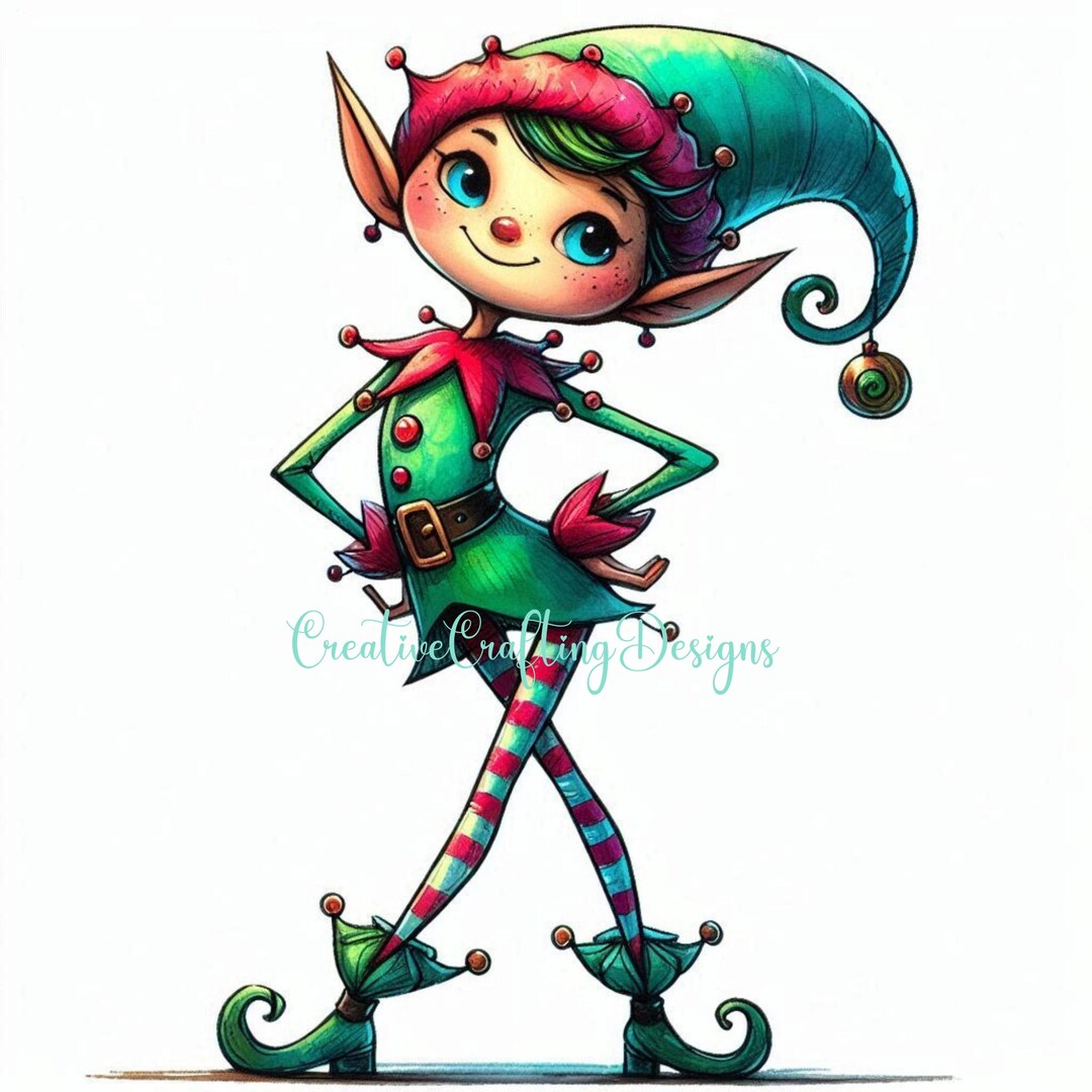 10 Colorful Whimsical Christmas Elves for All Your Crafting Projects ...