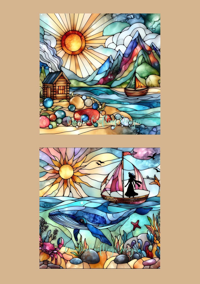 16 Whimsical Nature Stained Glass Images for All Your Crafting Projects ...