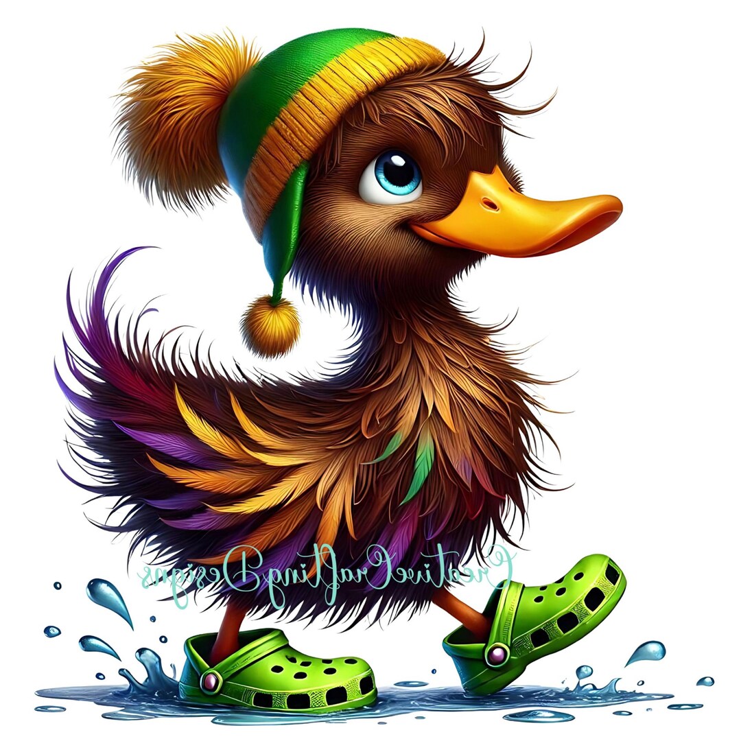 12 Adorable Whimsical Duck Clipart Images for All Your Crafting Projects! Digital High Quality ...