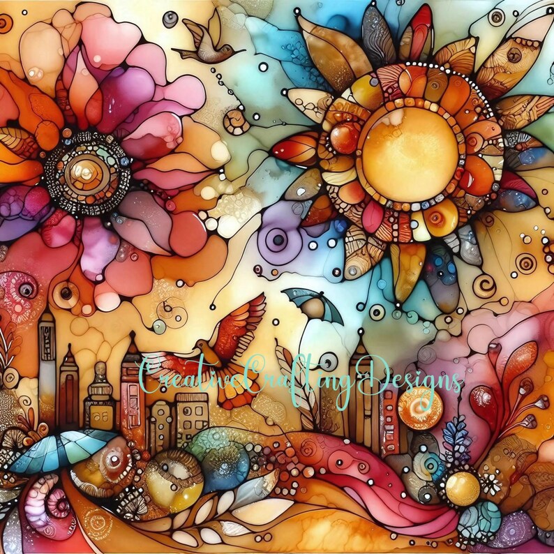 10 Whimsical Summer Stained Glass Images for All Your Crafting Projects ...