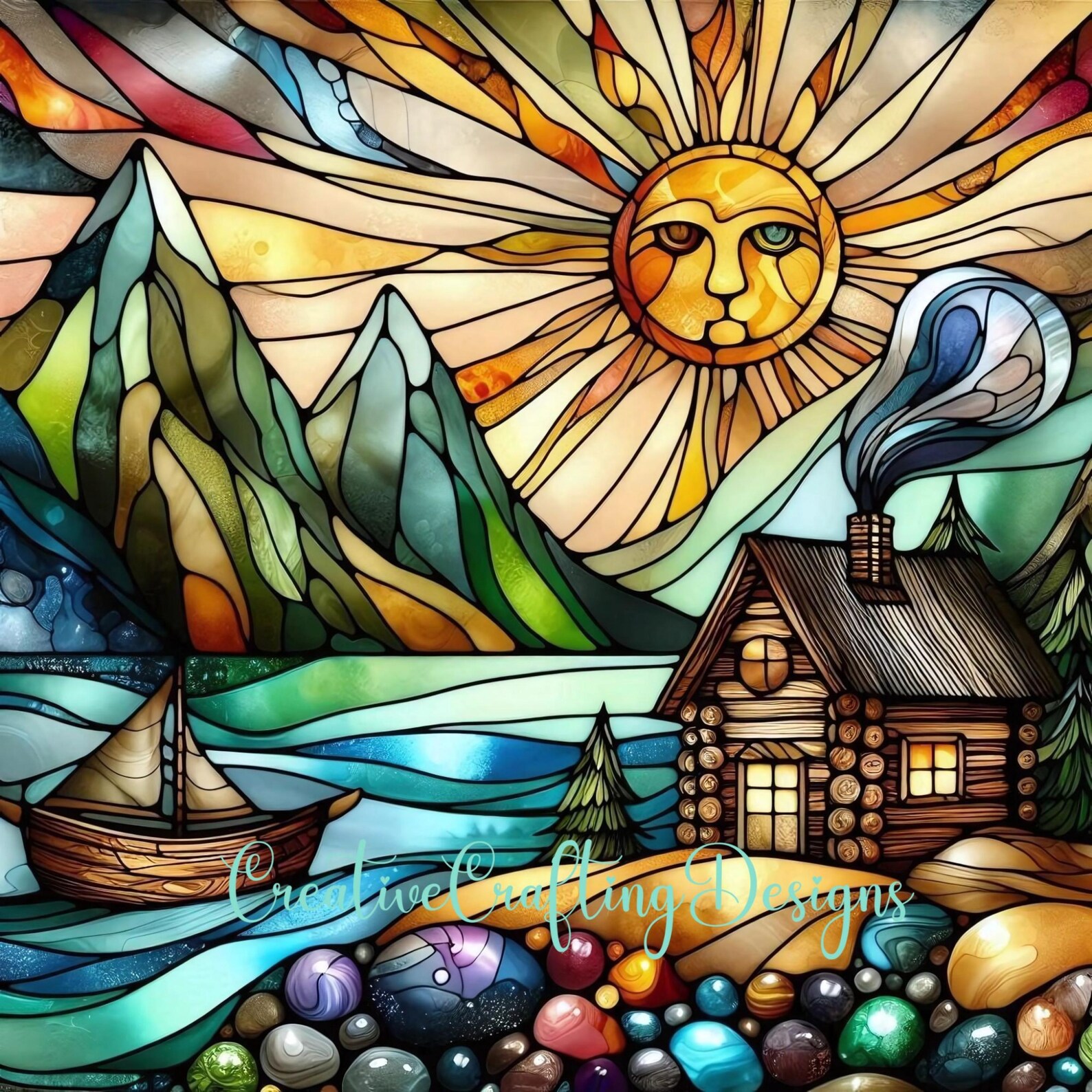 16 Whimsical Nature Stained Glass Images for All Your Crafting Projects ...