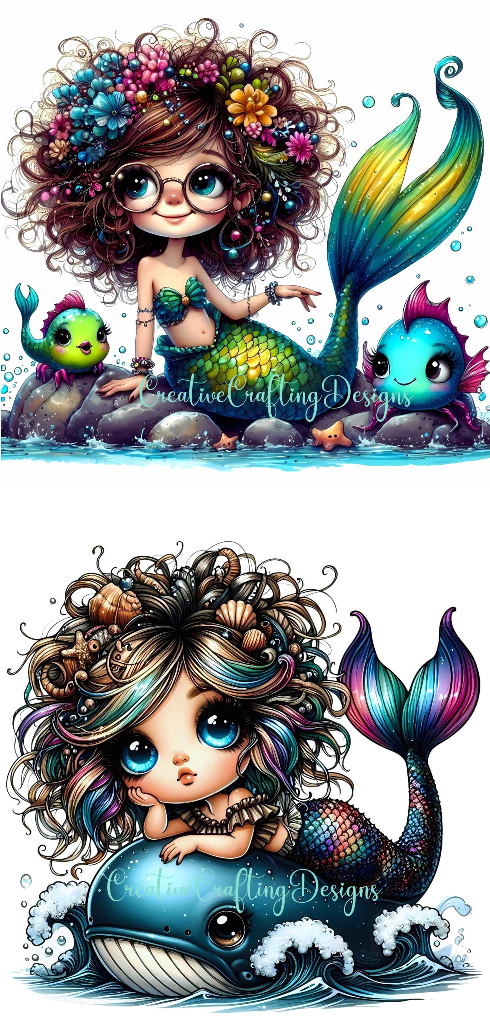12 Colorful and Whimsical Mermaid Images for All Your Crafting Projects ...