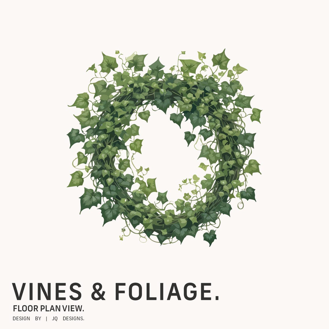 Set of 12 Plan View of Vines & Foliage - Vector Set - Instant Digital ...