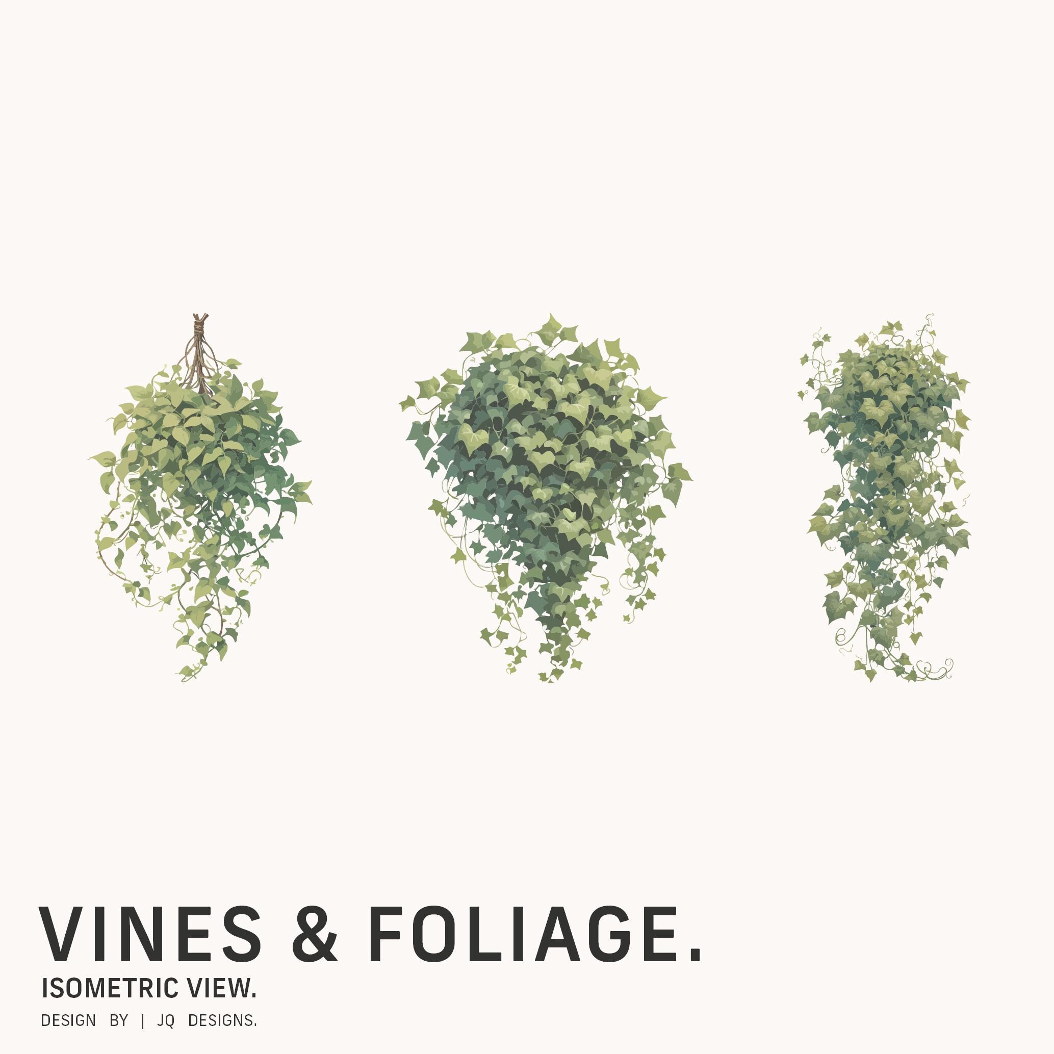 Set of 16 Isometric Vine Vector Set - Instant Digital Download - Etsy