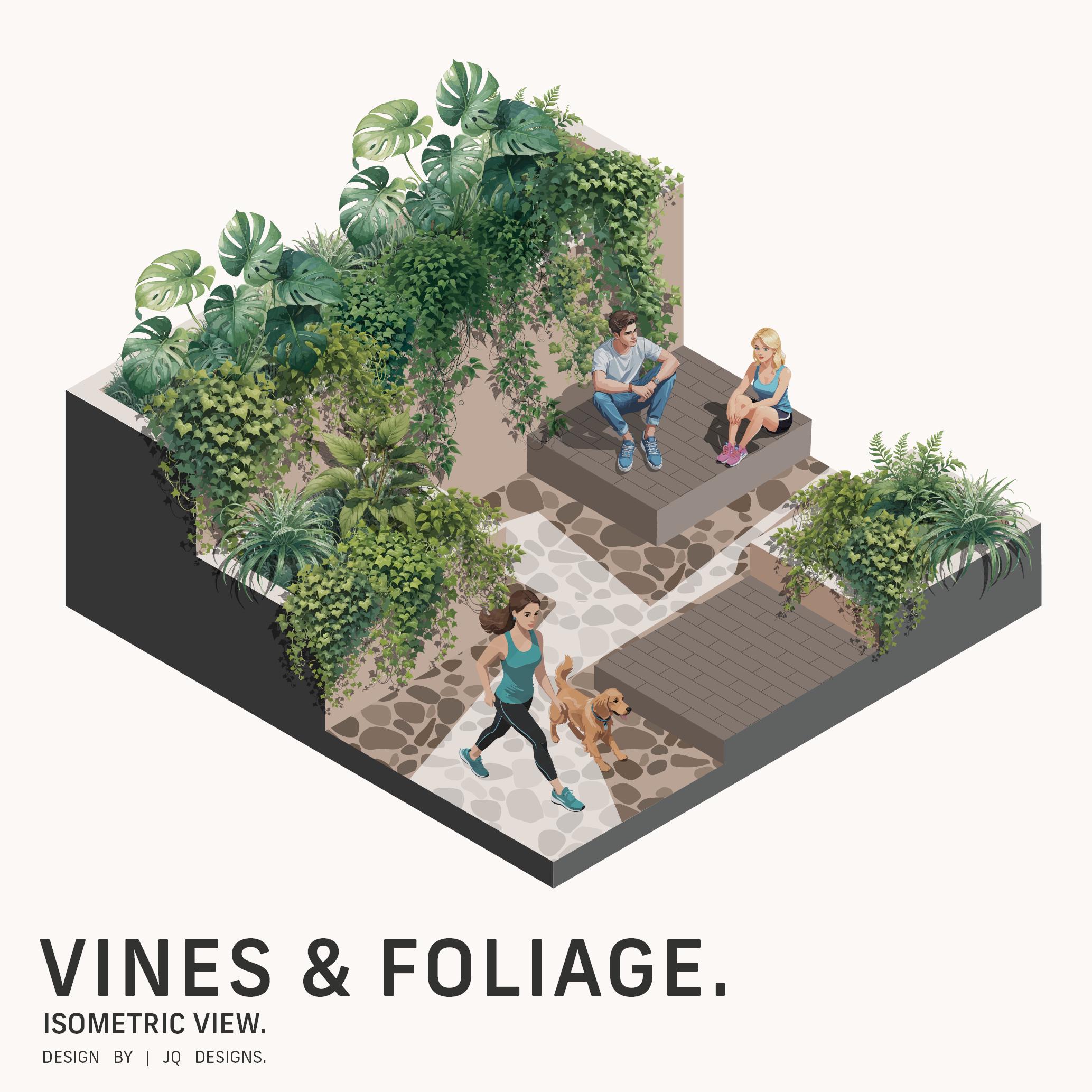 Set of 16 Isometric Vine Vector Set - Instant Digital Download - Etsy