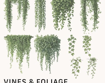 Set of 16 Isometric Vine Vector Set - Instant Digital Download - Etsy