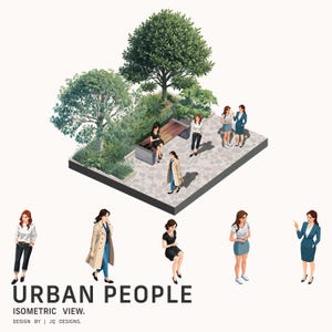 Set of 12 Urban Women Isometric Vector Set | Instant Digital Download ...