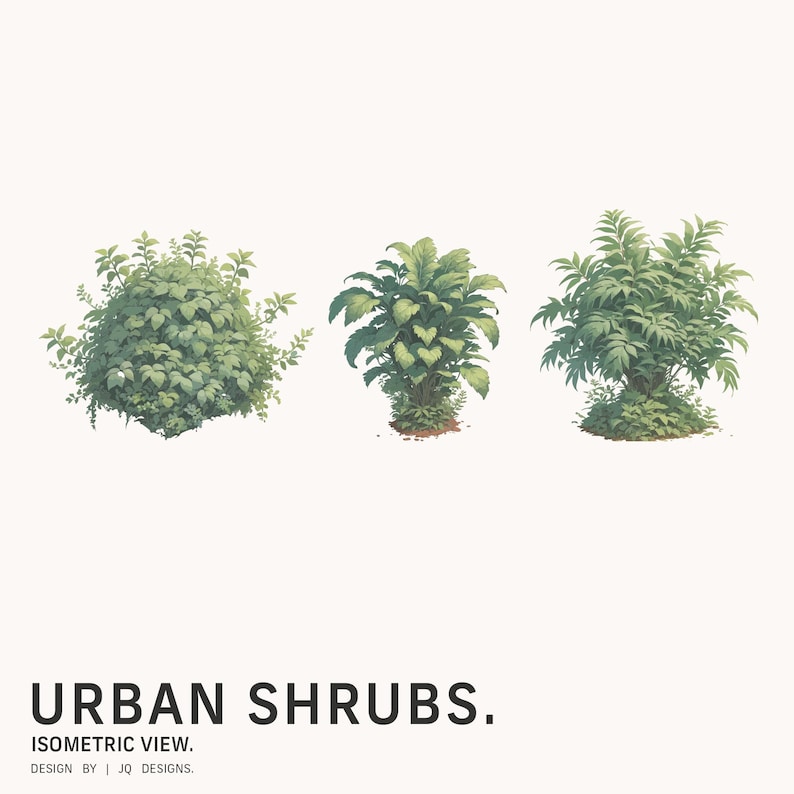 Set of 16 Isometric Shrub Vector Set – Instant Digital Download - Etsy