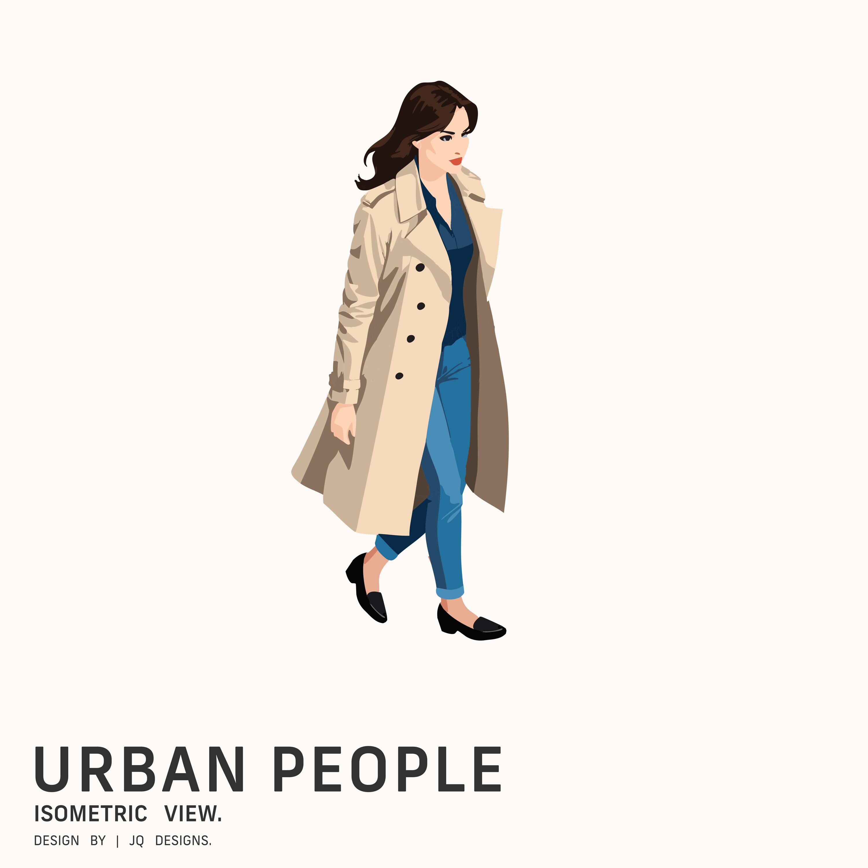 Set of 12 Urban Women Isometric Vector Set | Instant Digital Download ...