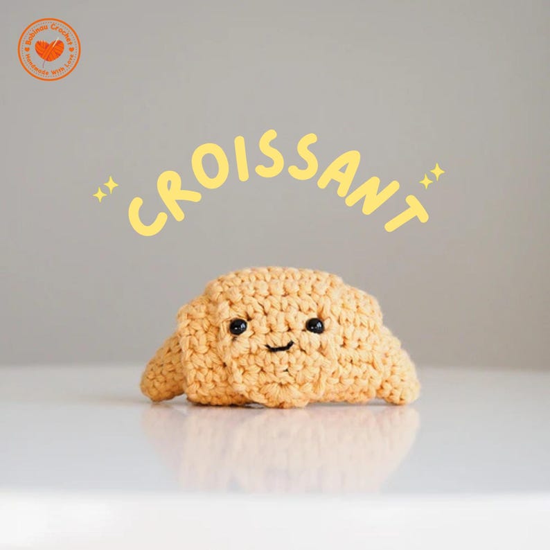 Croissant Crochet Pattern PDF - French Bread Amigurumi, DIY Breakfast ...