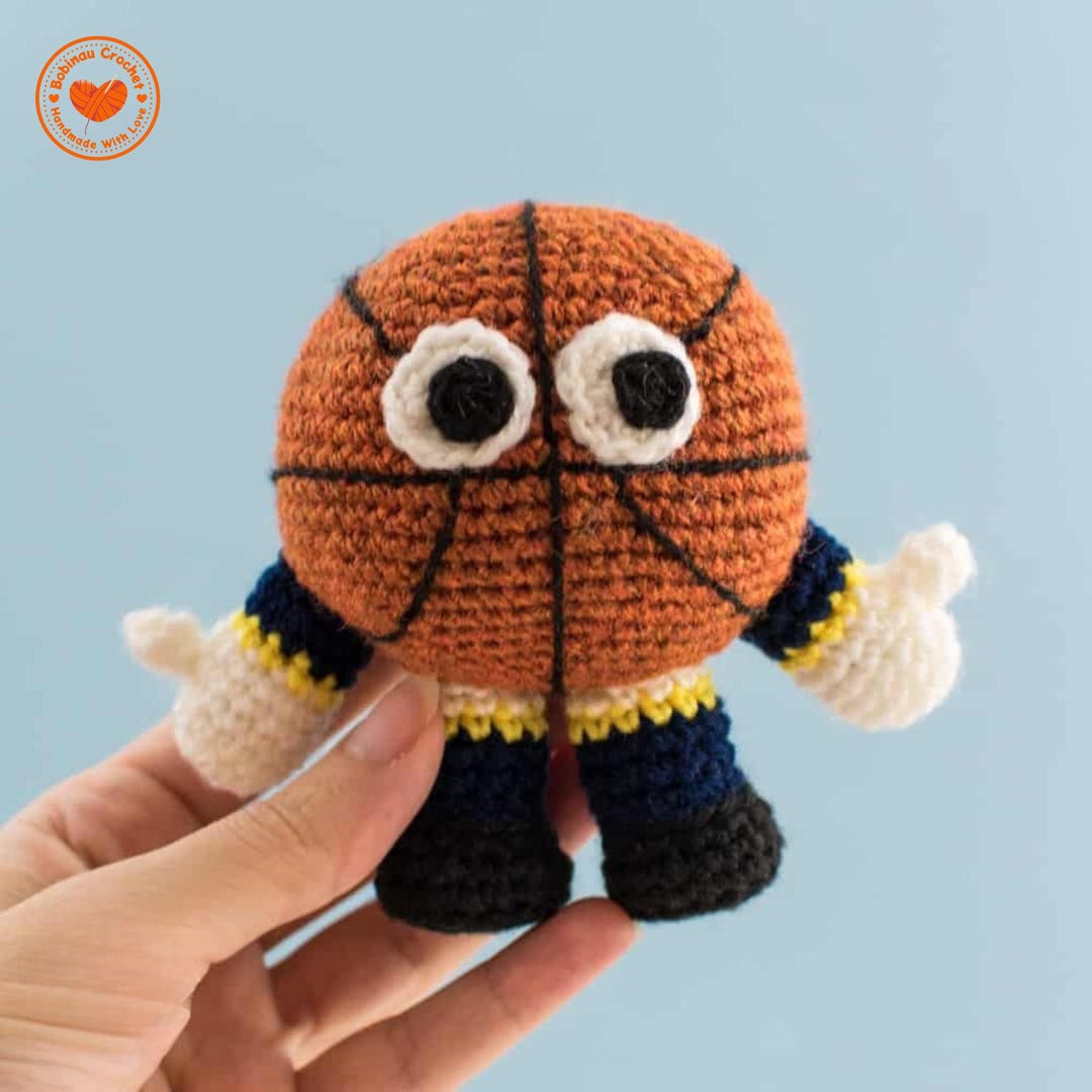 Basketball Crochet Pattern PDF - Mascot Keychain Tutorial, DIY Sports ...