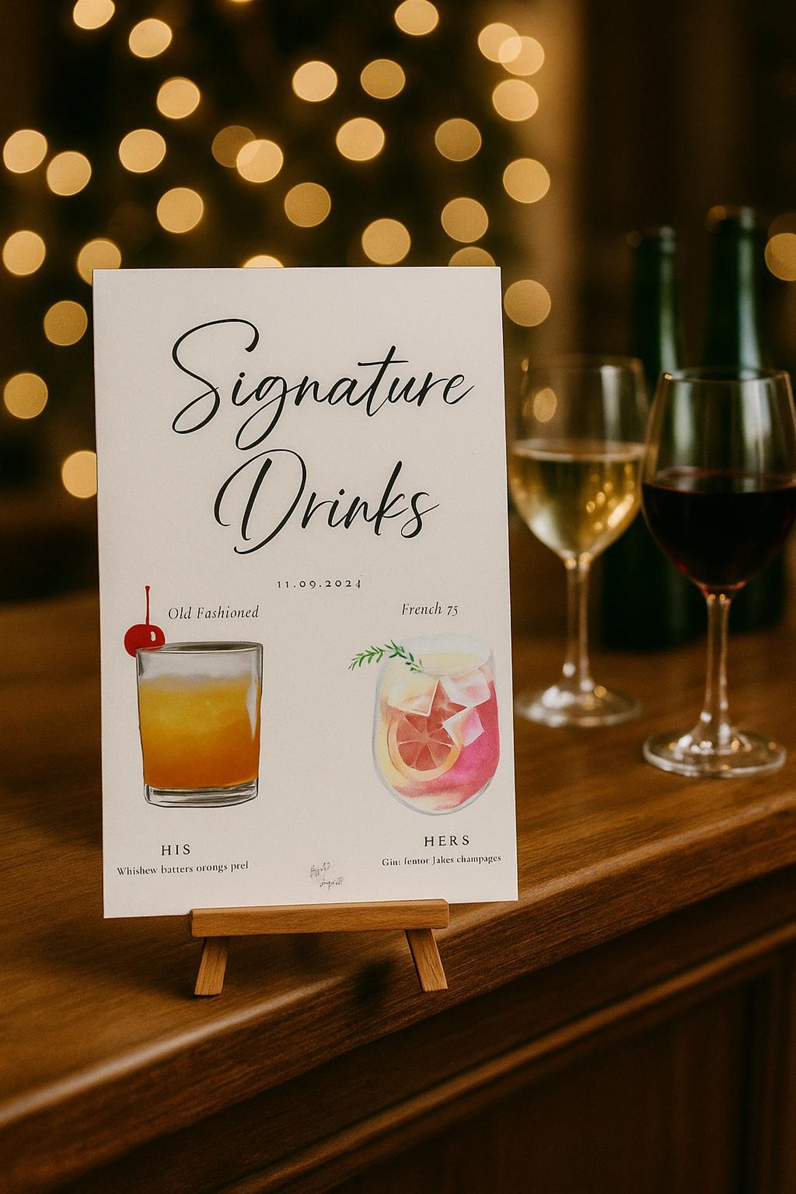 Wedding Bar Menu Template, Bachelorette Party, Wedding, Cocktail Menu ...