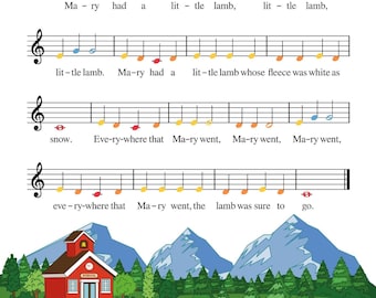 Mary Had A Little Lamb Easy Piano Sheet Music, Digital Downloadable ...