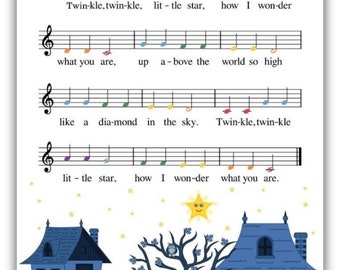 Twinkle Twinkle Little Star Easy Piano Sheet Music, Digital ...
