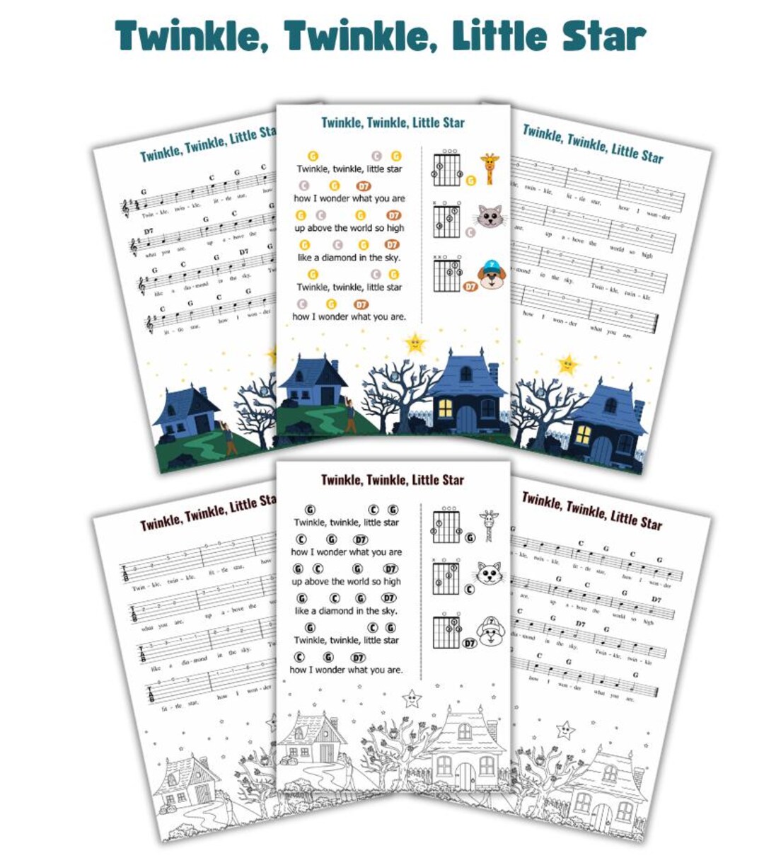 Twinkle Twinkle Little Star - Guitar Chords, Tabs and Sheet Music PDF ...