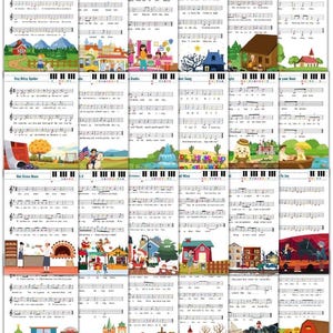Easy Piano Sheet Music for Beginners & Kids: 25 Nursery Rhymes (PDF ...
