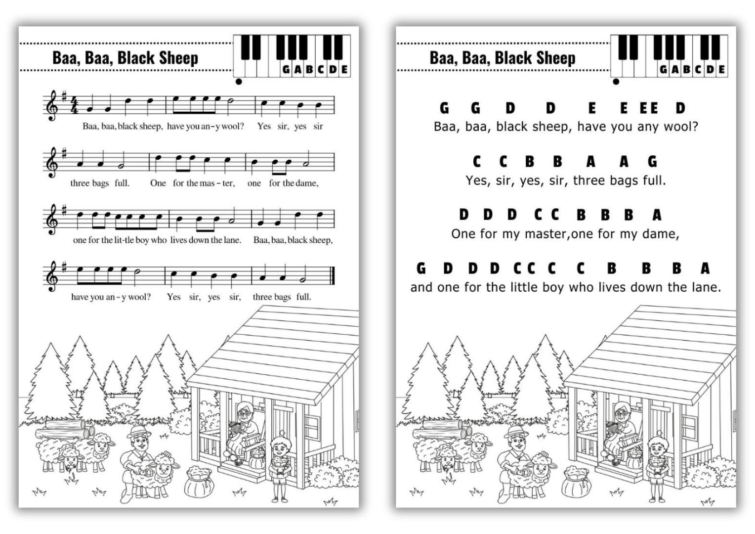 Easy Piano Sheet Music for Beginners & Kids: 25 Nursery Rhymes (PDF ...