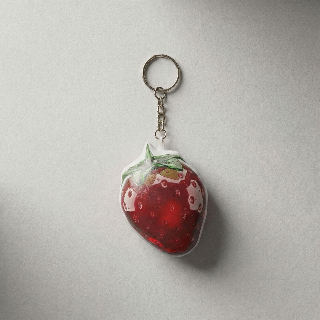 Frutiger Aero Keychain, Strawberry Plush Keychain, 2000s Nostalgia Y2K ...