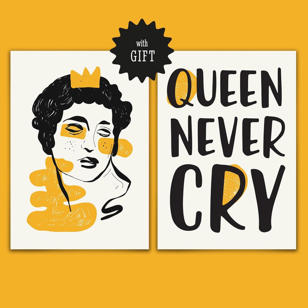 Tears off Crown on Chic Iconic Queen Poster With Shut up Decorative Art ...