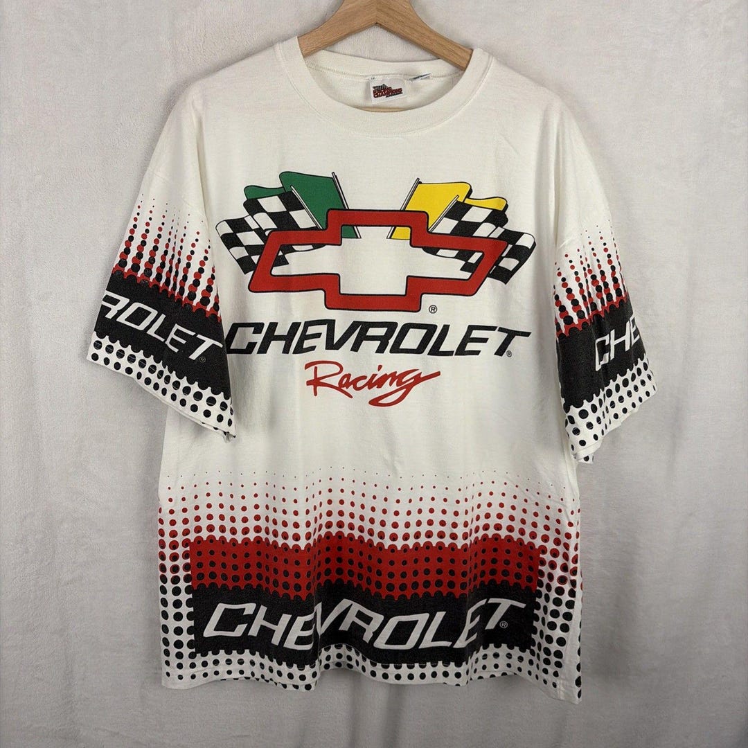 Vintage 90s NASCAR Chevrolet Racing AOP All Over Print T-shirt Dale ...