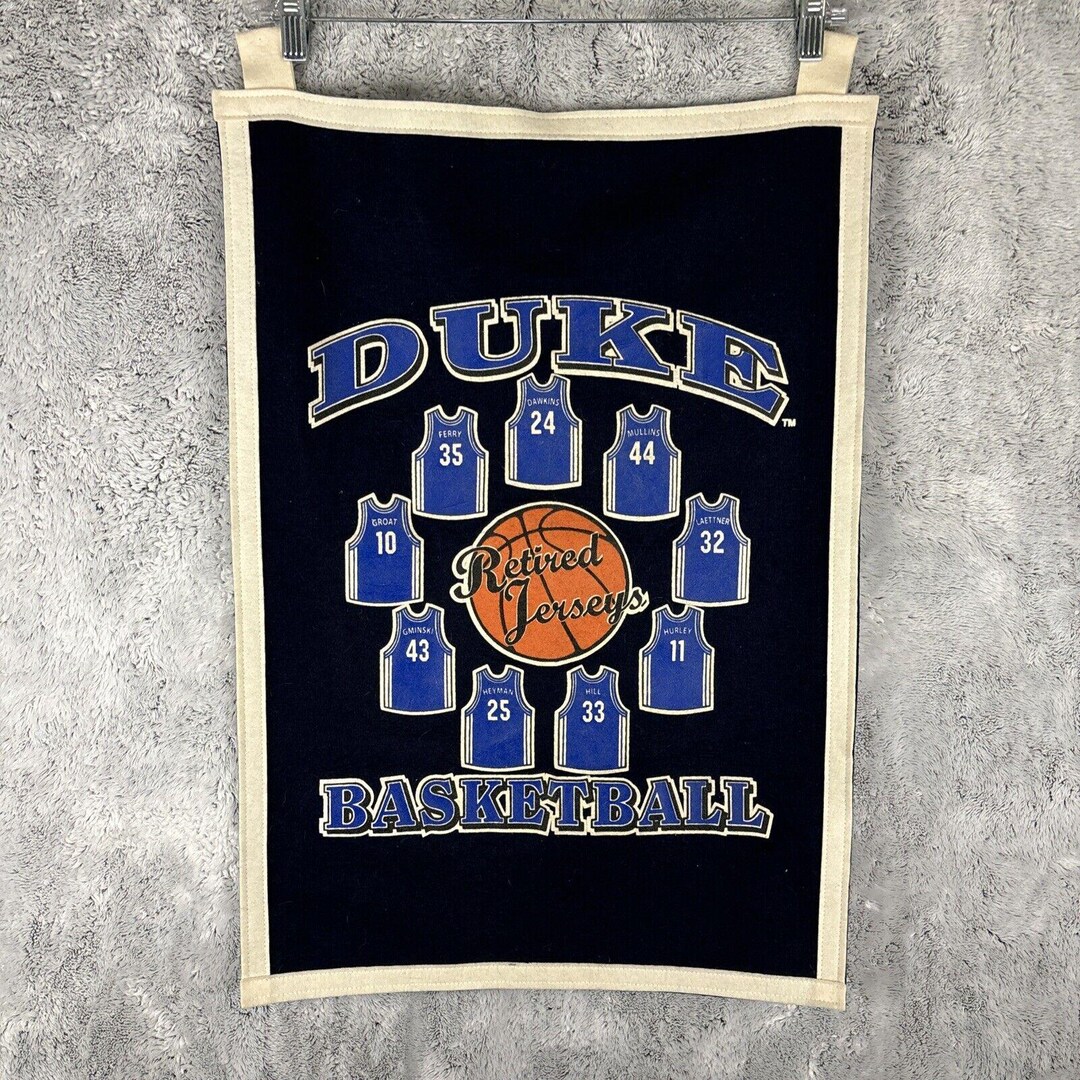 Vintage Duke Blue Devils Basketball Retired Jerseys Banner Collegiate ...