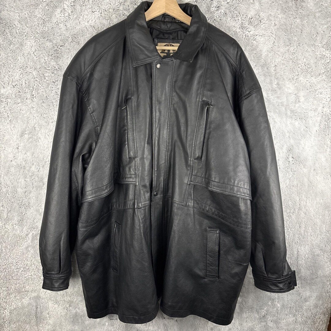 Mens Phase 2 Genuine Leather Barn Chore Jacket Size 2XL Black - Etsy