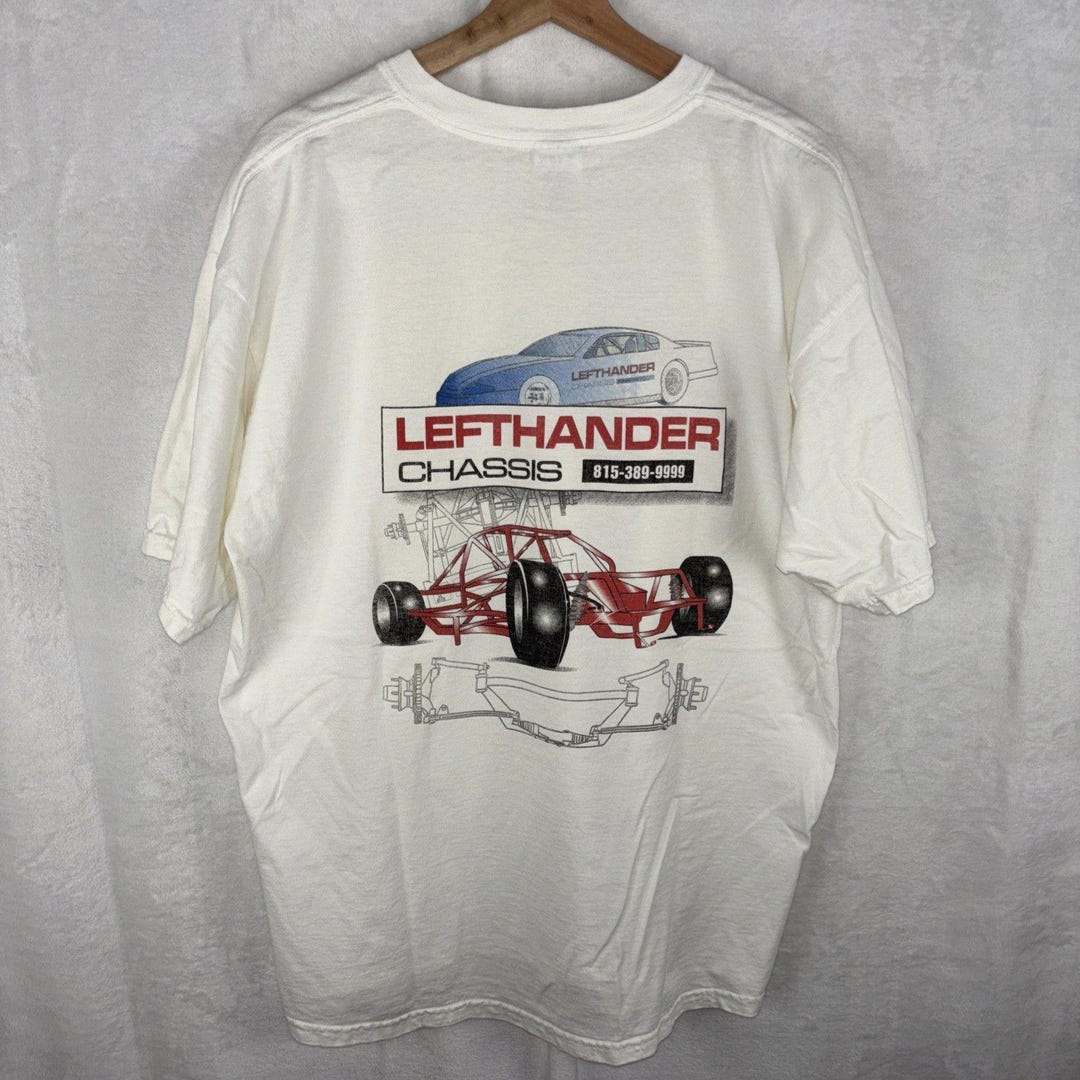 Lefthander Chassis Racing T-shirt Size XL White Gildan Tag Y2K - Etsy