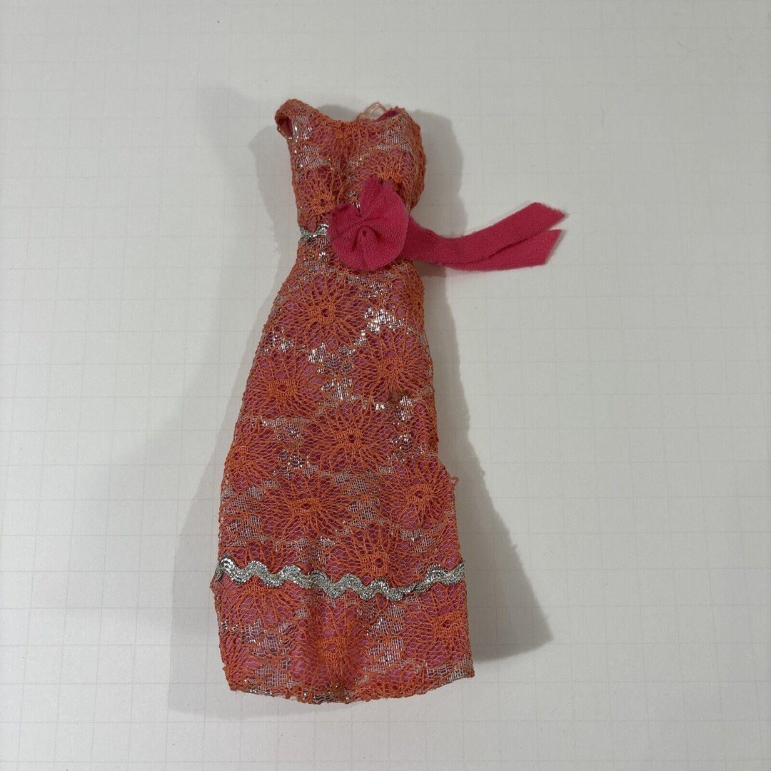 Barbie Type Vintage Clothing Shillman Pink Lace Vintage Lace Dress 1969 ...
