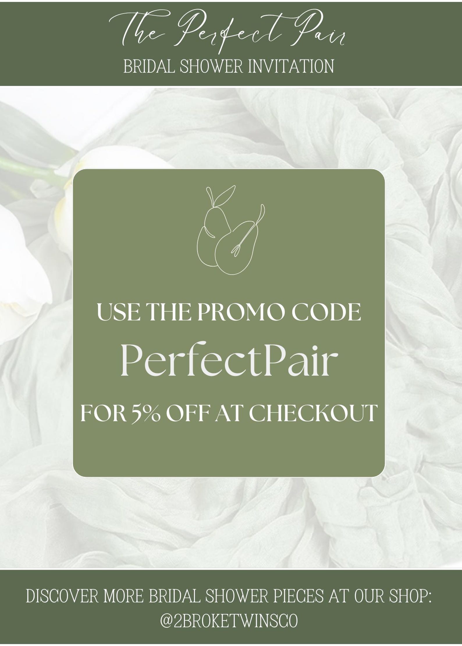 Green Bridal Shower Invitation the Perfect Pair Bridal Shower Aesthetic ...