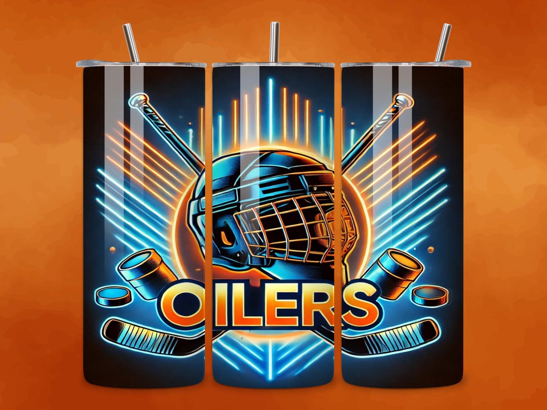 OILER Hockey Team Design 20oz Skinny Tumbler Wrap PNG, NHL Sports ...