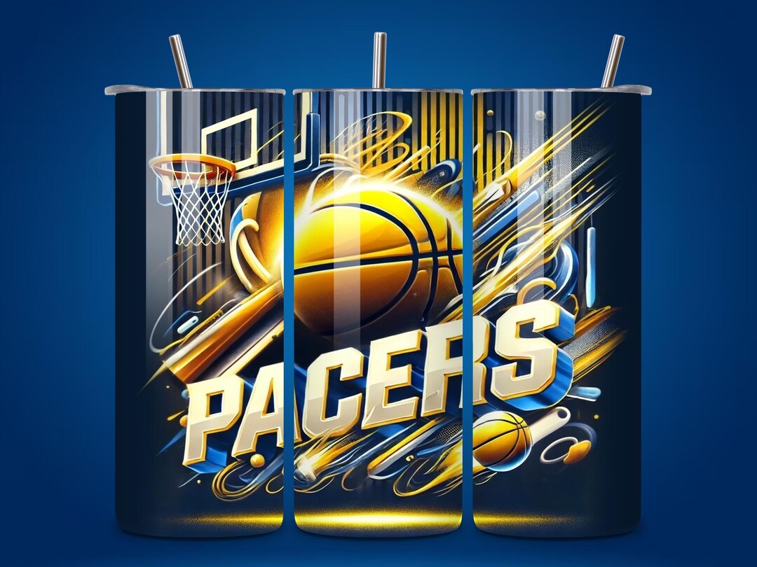 PACER Basketball Team 20oz Skinny Tumbler Wrap PNG,NBA Seamless Design ...
