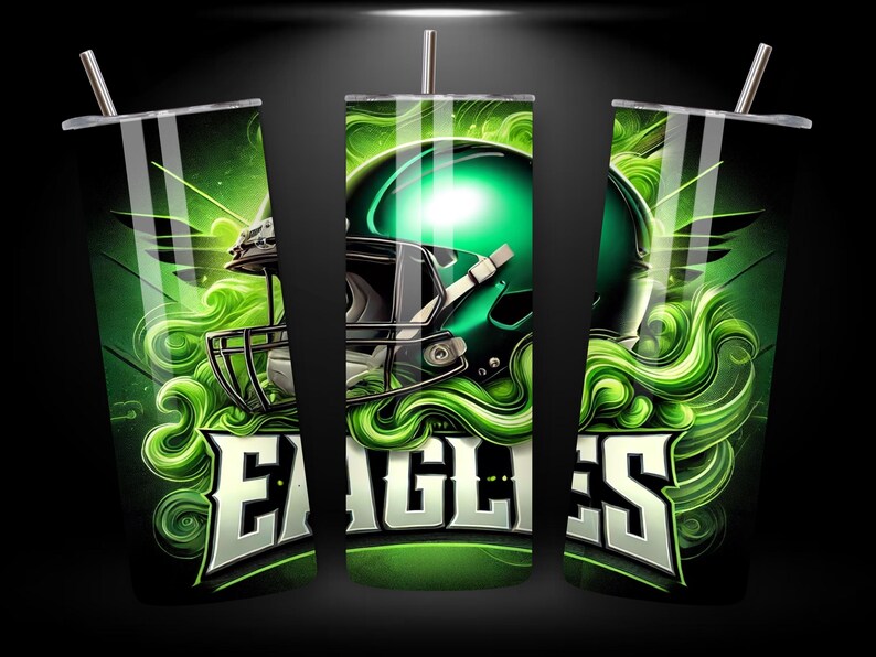 EAGLES Football Team Tumbler Wrap PNG, NFL Sublimation Design (digital ...