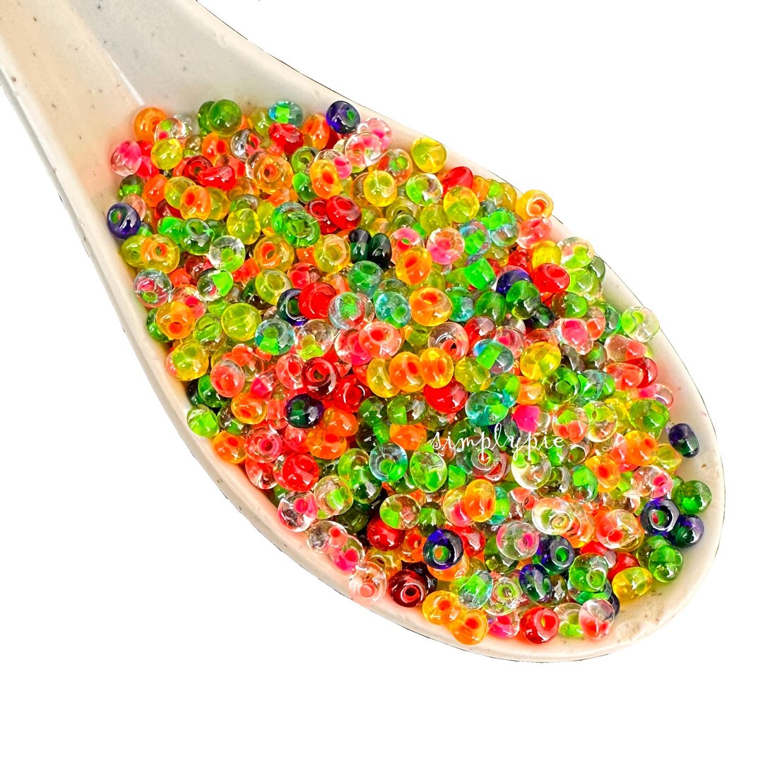 Color-lined Mixed Magatama Toho 3mm 10g Glass Seed Beads Kumihino ...