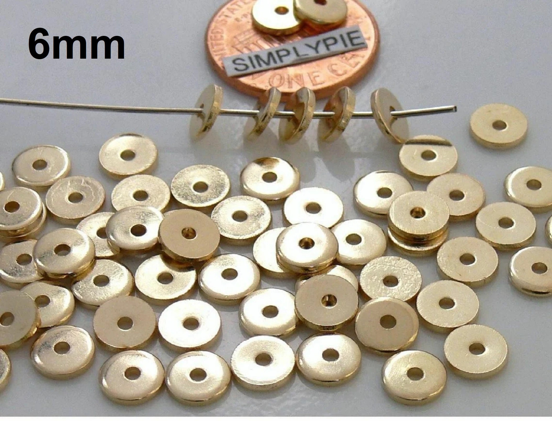 Flat Disc Metal Spacer Beads 20 Pcs Ur PICK Gold Silver 6mm 8mm 10mm - Etsy