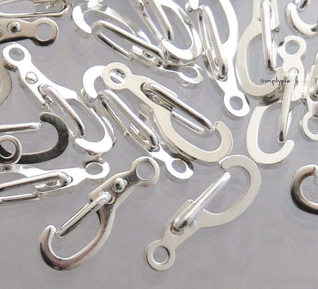 Silver Plated Self Closing Clasps: Brass Lobster Claw (10 Pc) - Etsy
