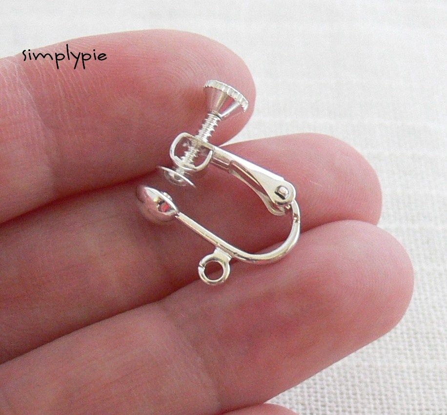 Adjustable Screwback Clip-on Earrings 6 Pcs Ur PICK Silver - Etsy