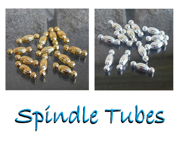 Long Corrugated Spindle Tube Metal Brass Beads 10 Pcs Ur Pick | Etsy