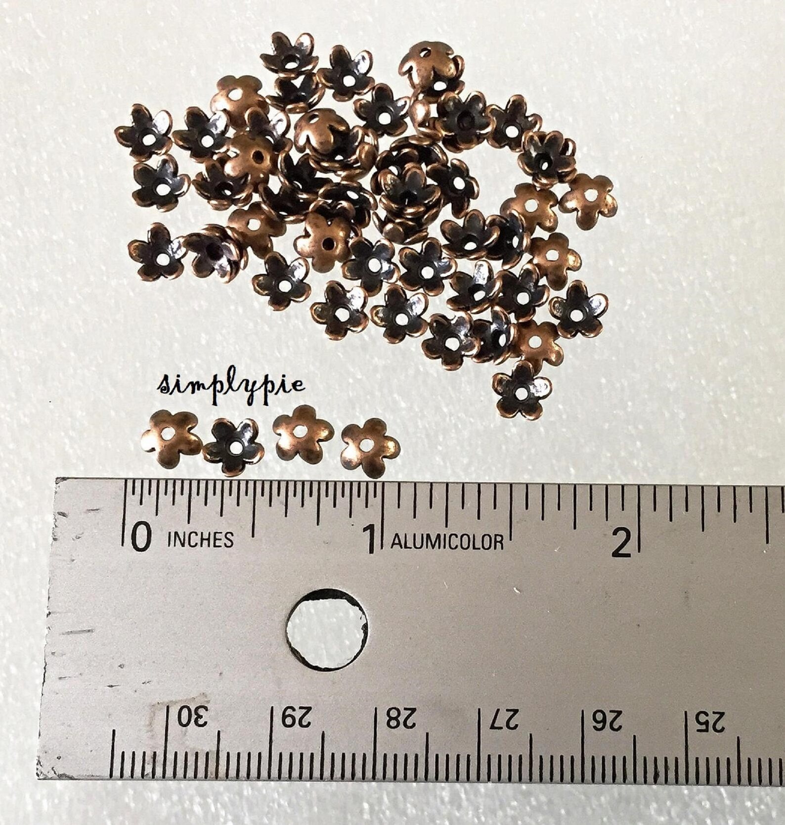 Tibetan Style Flower Caps 6mm 50 Ur Pick Golden Antiqued Silver Brass ...