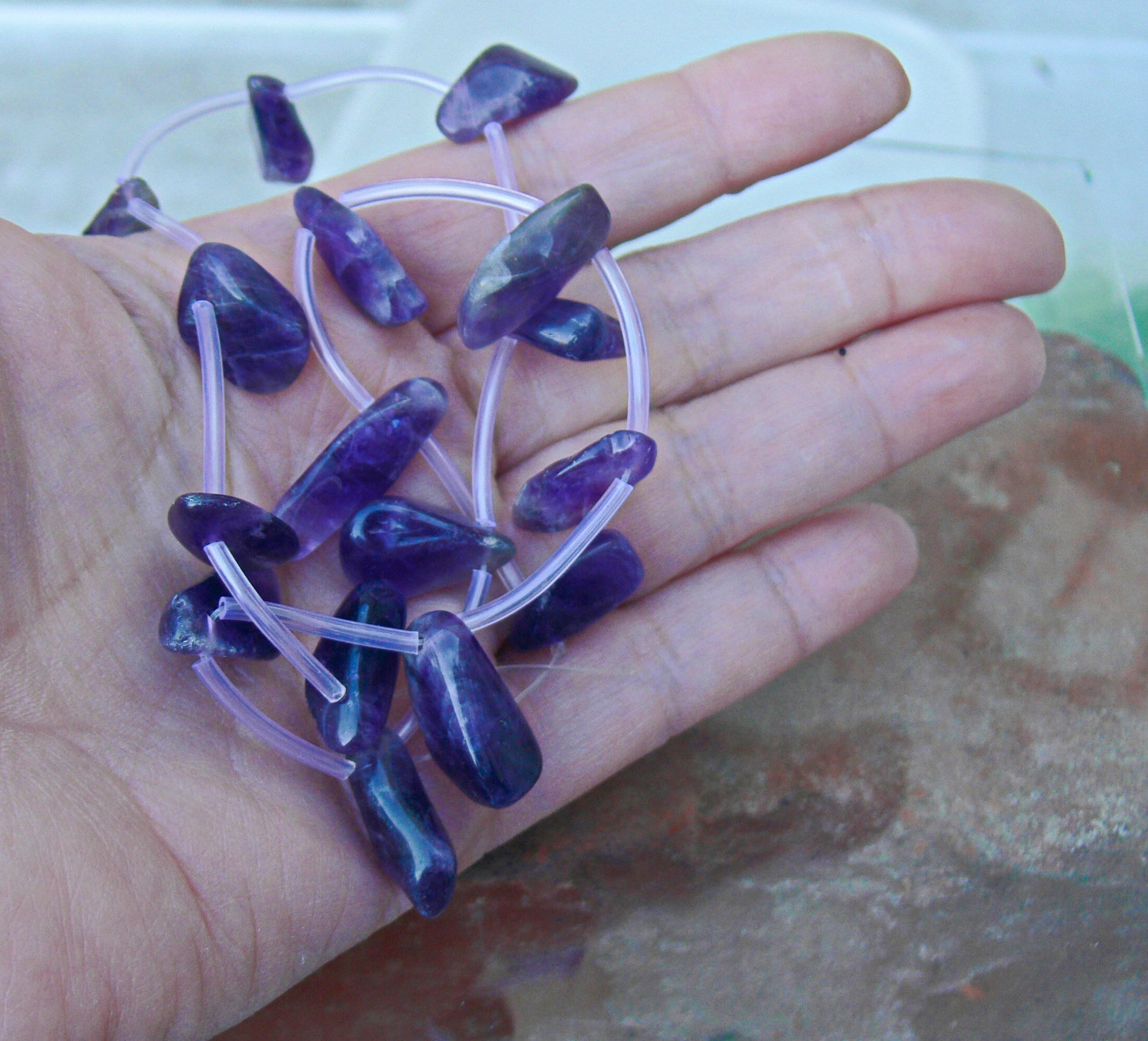 15inches 9-18x16-21mm Amethyst Dark Purple Nugget Beads One strand ...