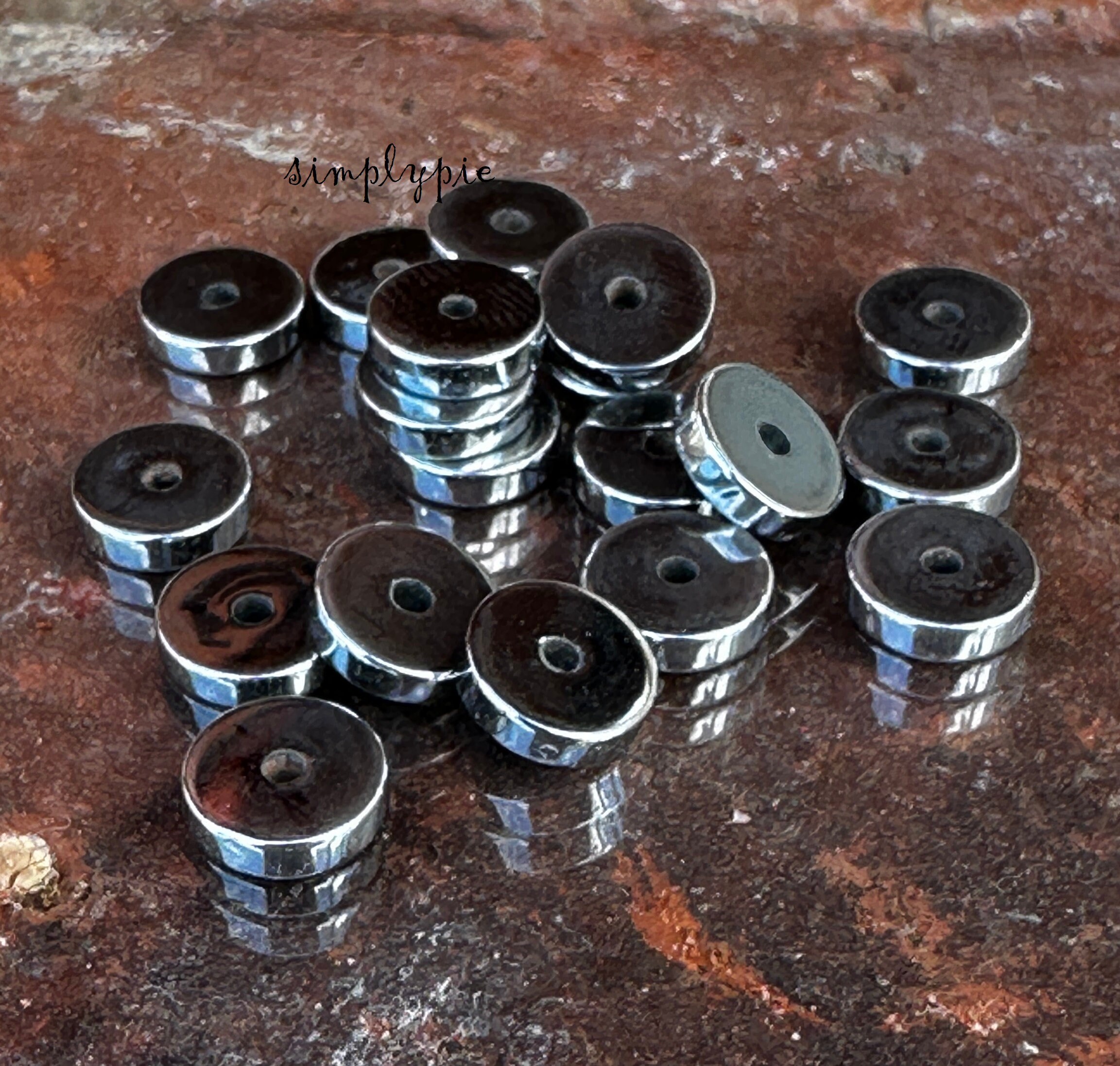 Steel Flat Disc Czech Beads 8x2mm 40 Pcs #GARROND - Etsy
