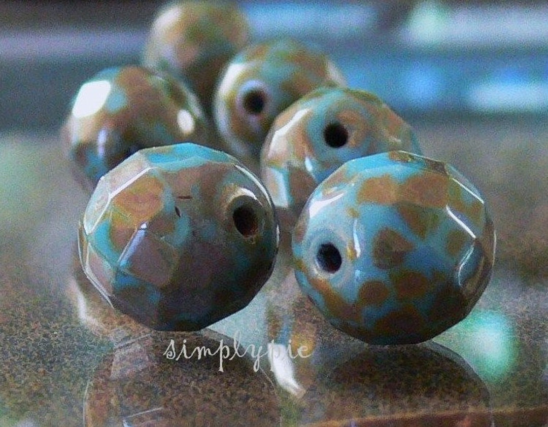 Blue Picasso Fire Polished 10 Czech 12mm Glass Beads Opaque Picasso - Etsy